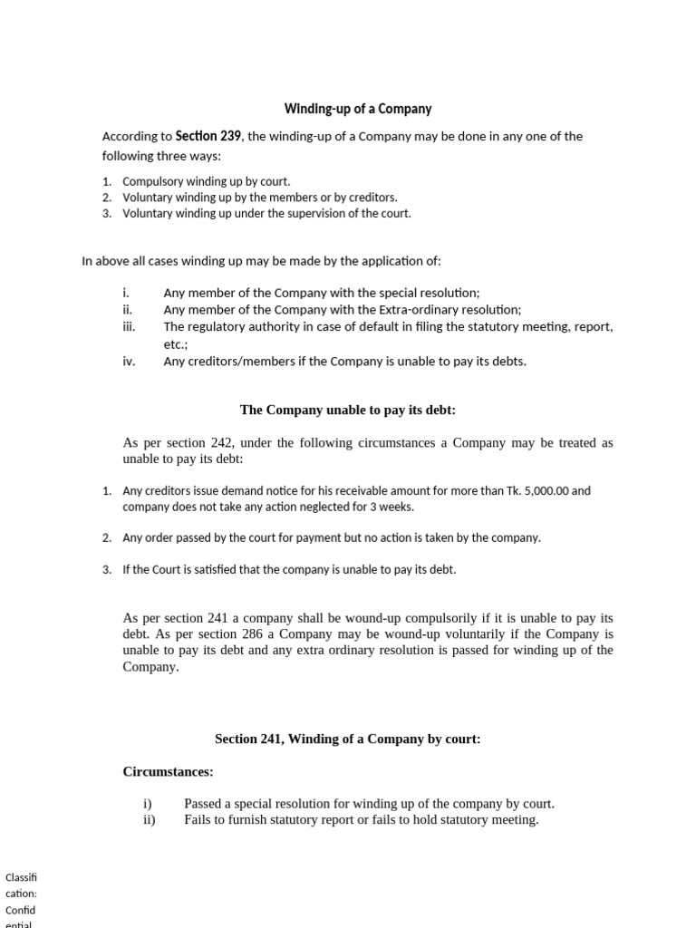 Company Winding-Up Procedures Explained | PDF | Liquidation | Common Law