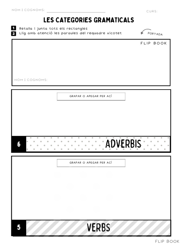 Flip Book Categories Grmaticals | PDF