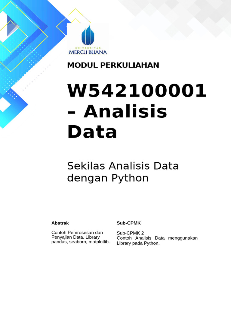 Modul Analisis Data (TM2) | PDF | Komputer