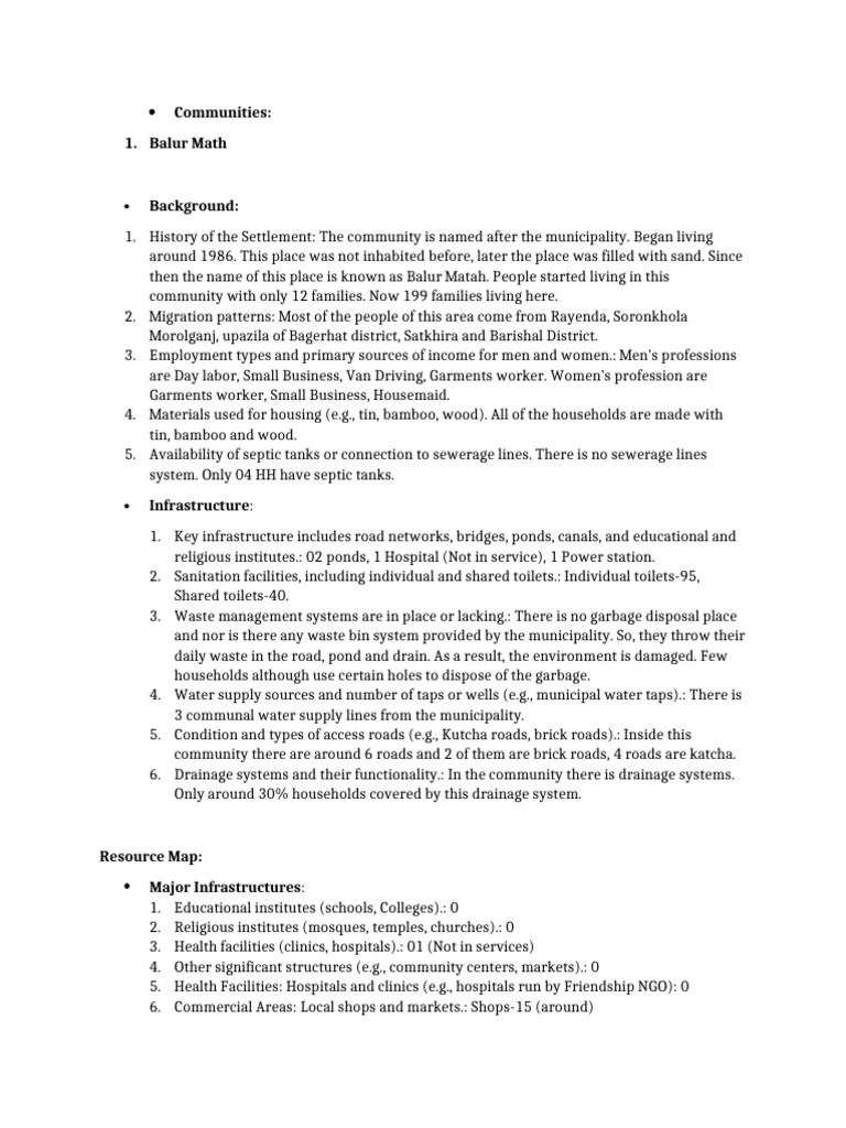 Balur Math - Checklist To Identify The Features of The Communities ...