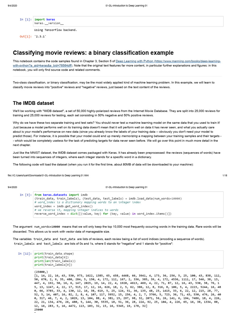 01-DL-Introduction to Deep Learning 01 | PDF | Deep Learning ...