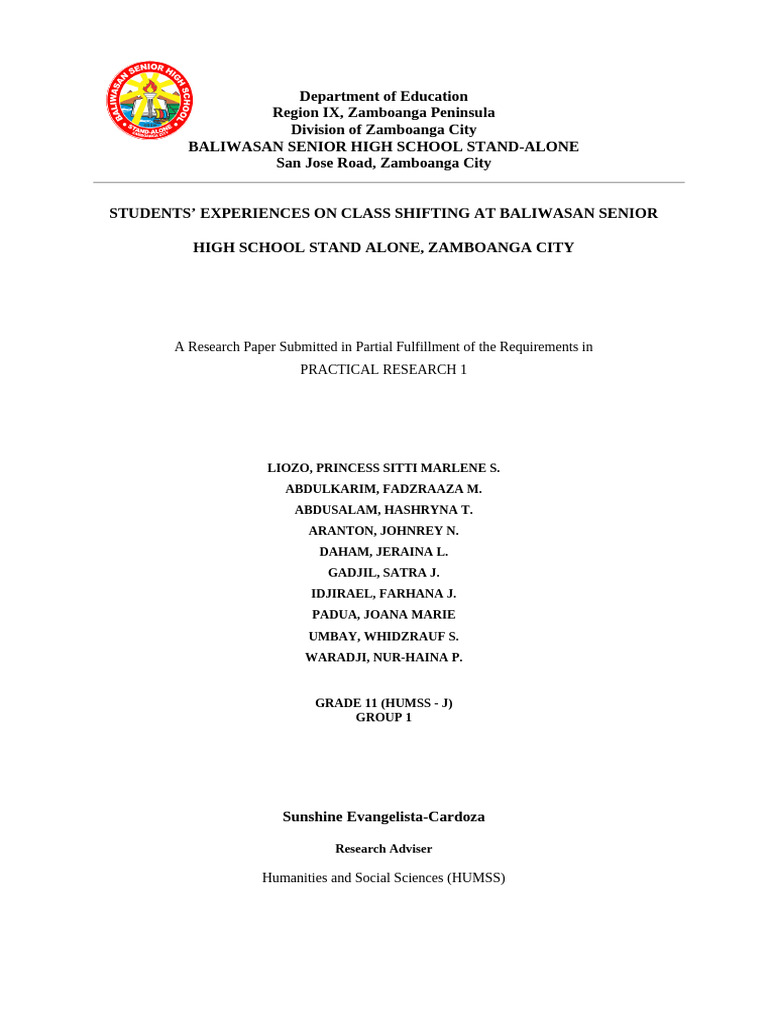 Chapter I Pr1 11 Humss J Group 1 | PDF | Cognition | Learning