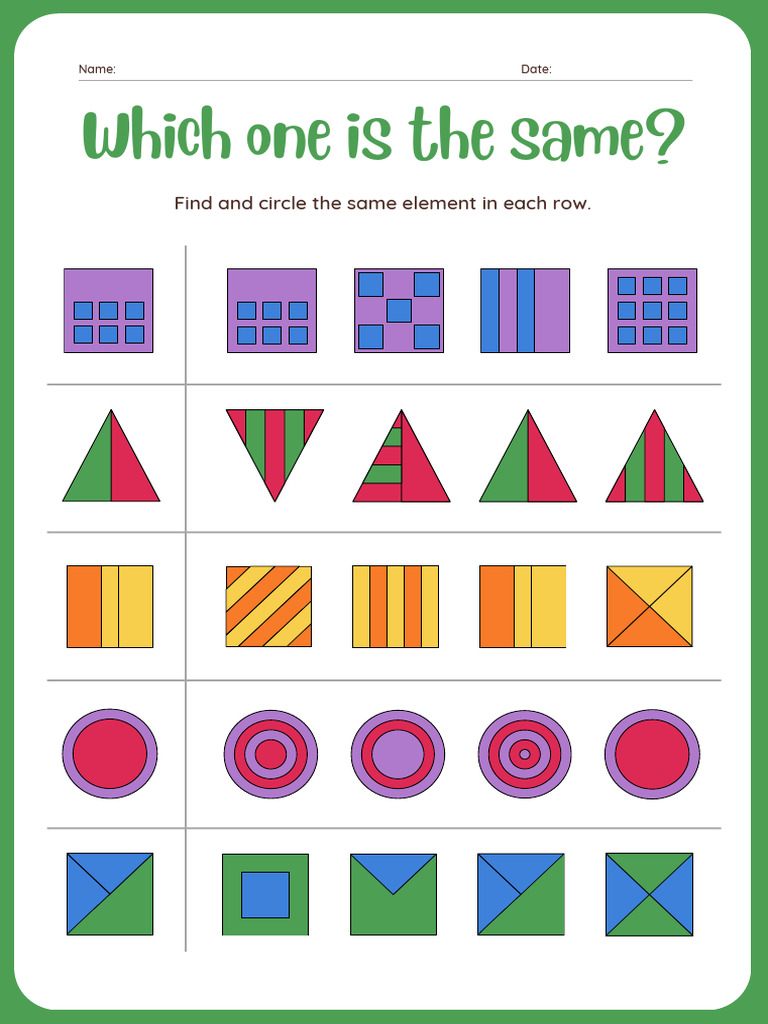 Colorful Fun Recognize Shapes Worksheet in Colorful Bold Style ...