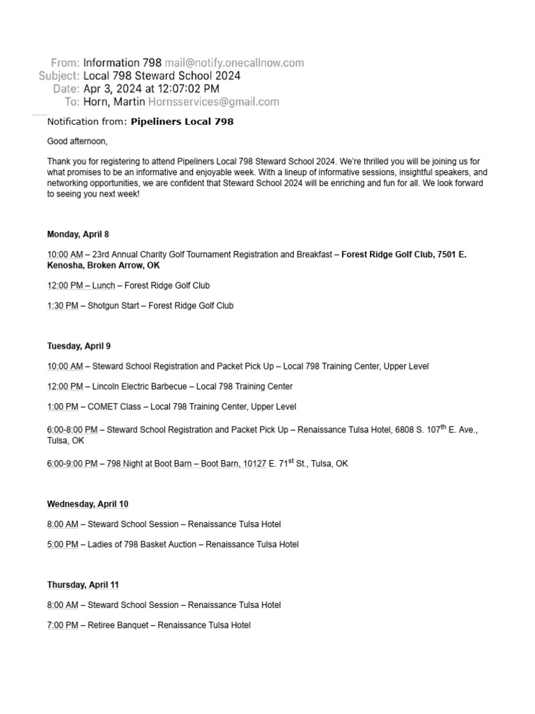 Pipeliners Local 798 Steward School 2024 | PDF