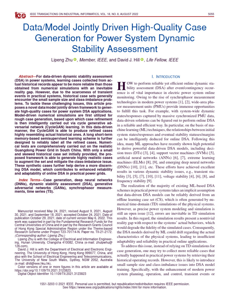 Power System DSA Case Generation | PDF | Deep Learning | Simulation
