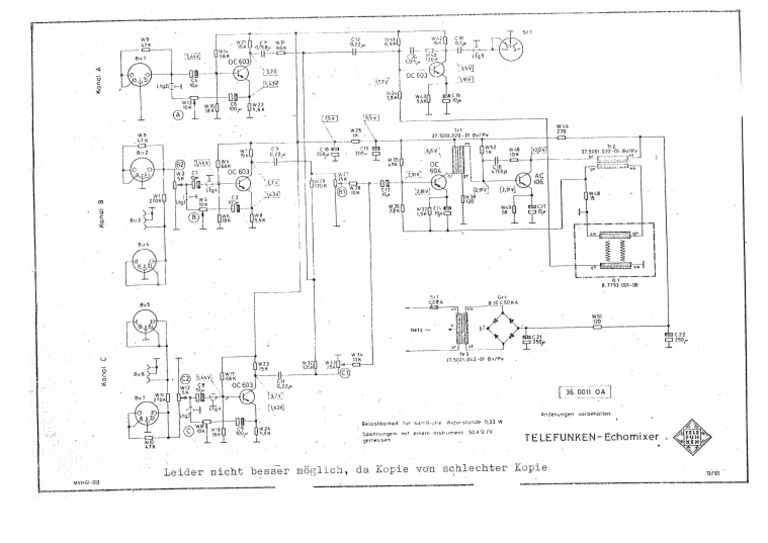 Telefunken Echomixer Schematic | PDF