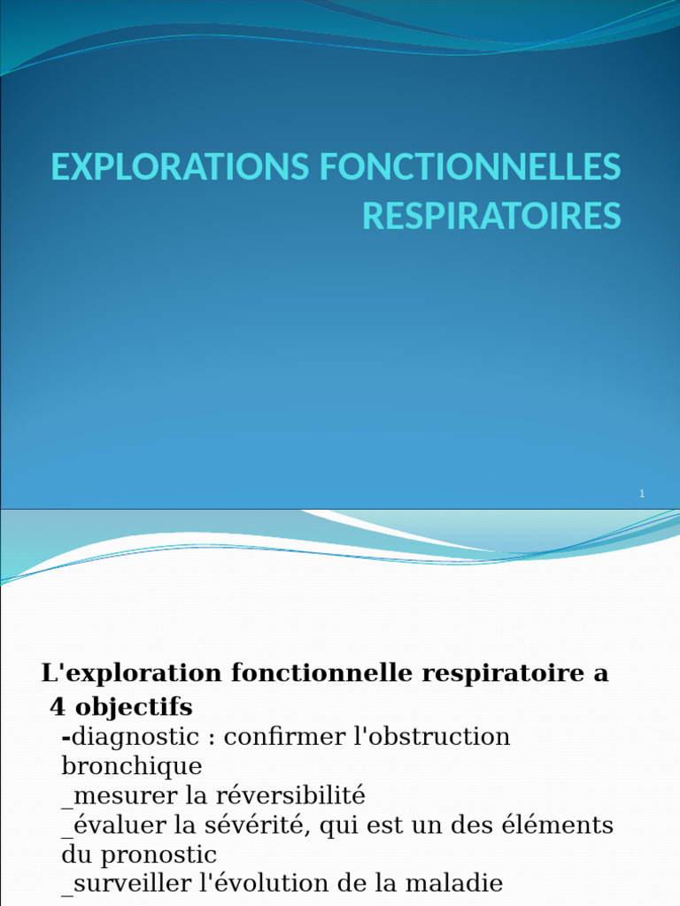 Explorations Fonctionnelles Respiratoires Efr | PDF | Pneumologie | Spécialités médicales