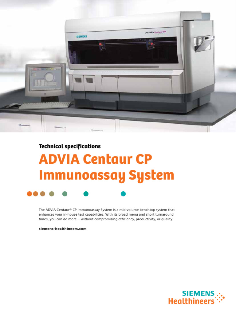 30 21 DX 951 76 - ADVIA Centaur CP - SpecSheet - FINAL V5 | PDF | Assay ...