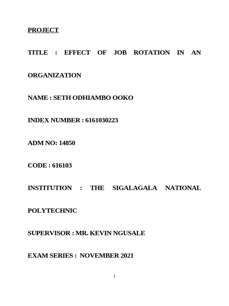Impact of Job Rotation on Employee Performance | PDF | Employment ...