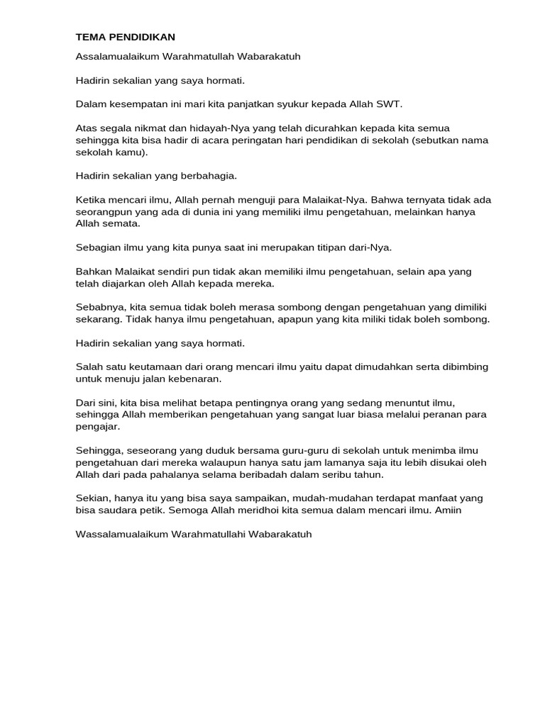 Pidato Anak SDD | PDF | Karier & Perkembangan