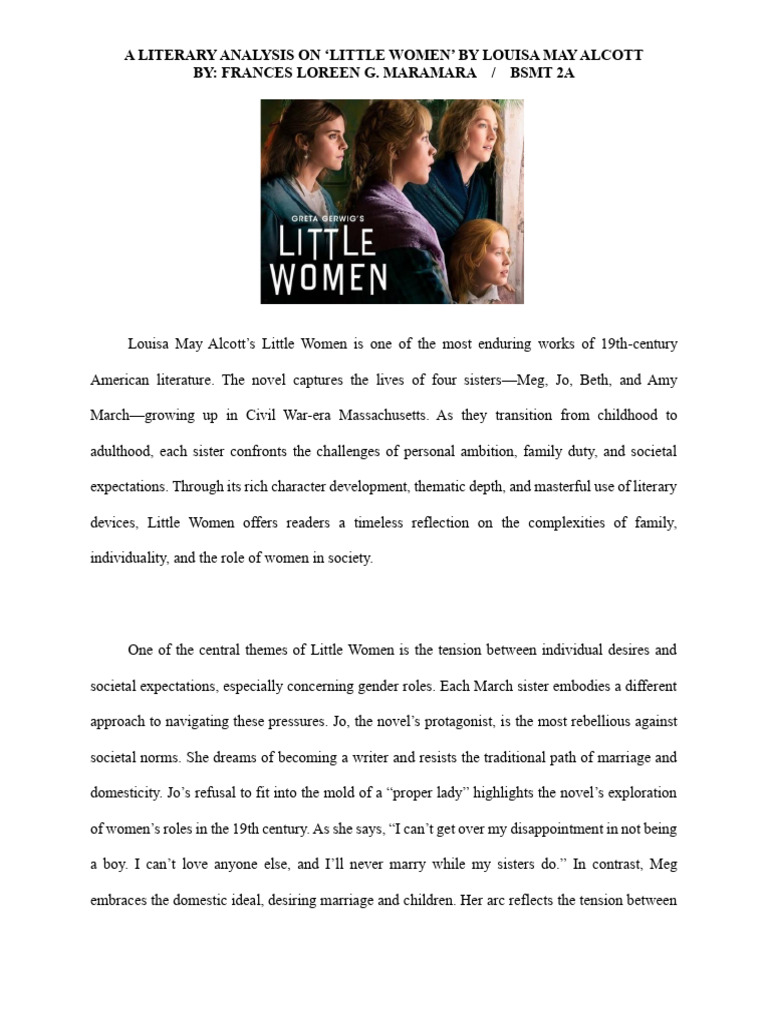 Assignment-M1-Literary Analysis - MARAMARA-2A | PDF | Little Women