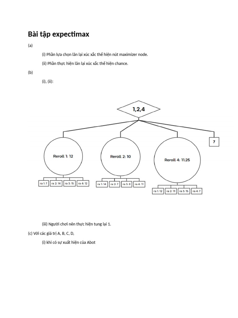 Bài tập expectimax | PDF