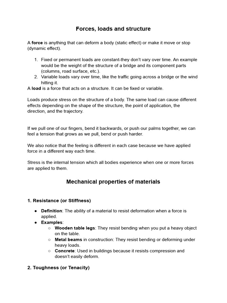 Forces, Loads and Structure | PDF | Structural Load | Ductility