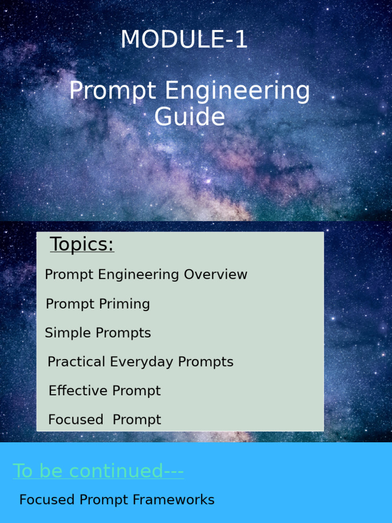 Prompt Engineering Guide Module 1 | PDF | Meal | Concept