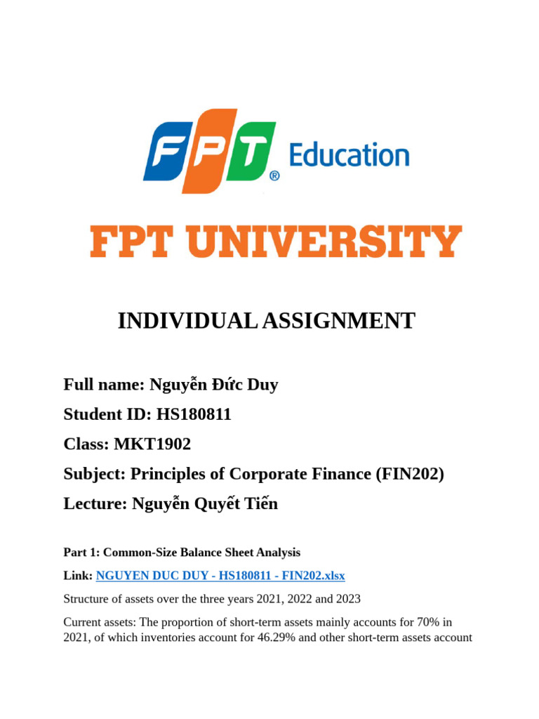 Nguyen Duc Duy - Hs180811 - Individual Assignment Fin202. - Sao Chép ... Nguyen Duc Duy - Hs180811 - Individual Assignment Fin202. - Sao Chép ...