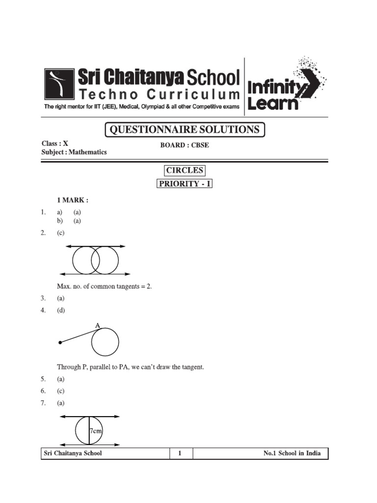 Circles SCQNRE Question Sol | PDF