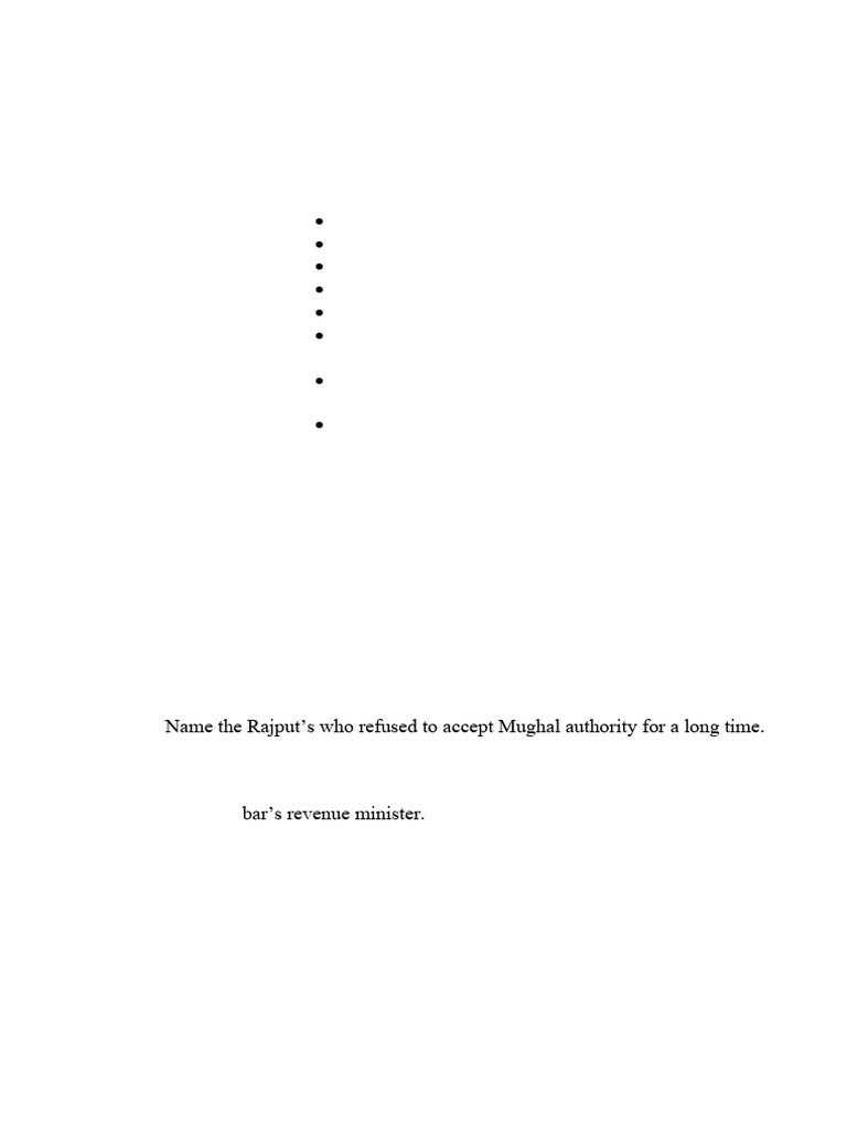 Mughal Empire: Key Concepts & Questions | PDF | Mughal Empire