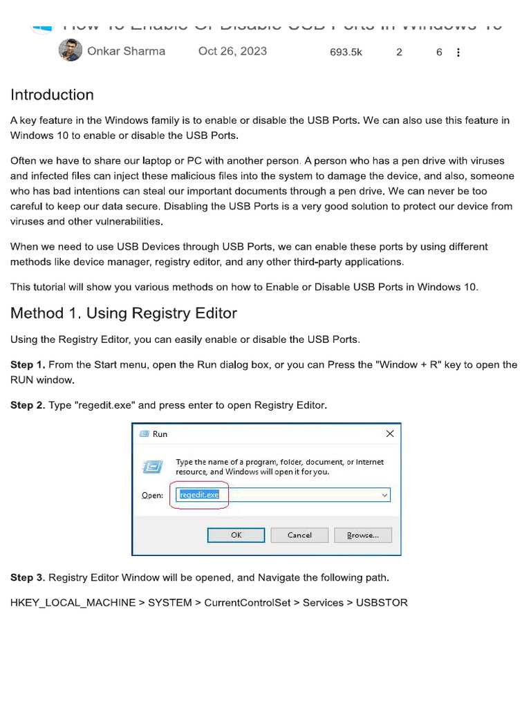 USB Enable Method | PDF