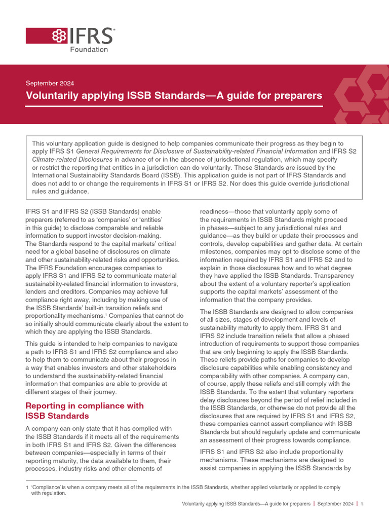 Issb Voluntary Application Preparers | PDF | International Financial ...
