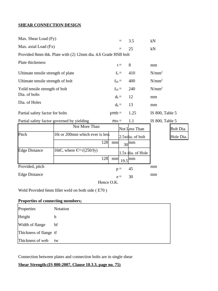 Shear connection design | PDF | Structural Engineering | Mechanical Engineering