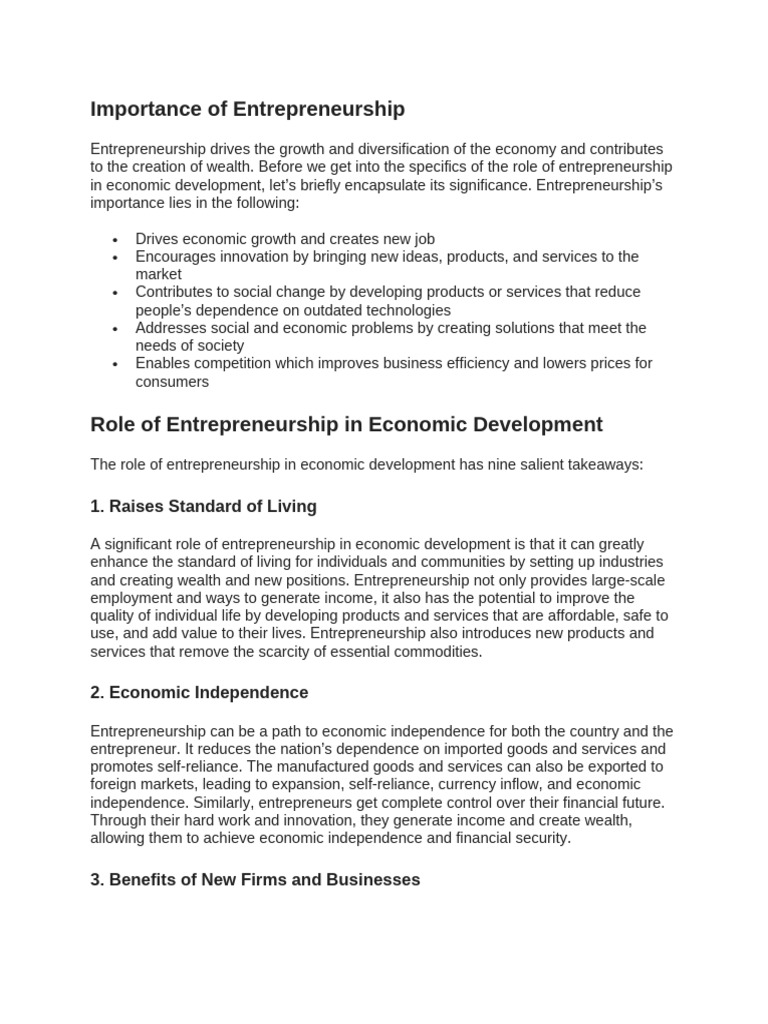 Entrepreneurship notes | PDF | Entrepreneurship | Economic Growth Entrepreneurship notes | PDF | Entrepreneurship | Economic Growth