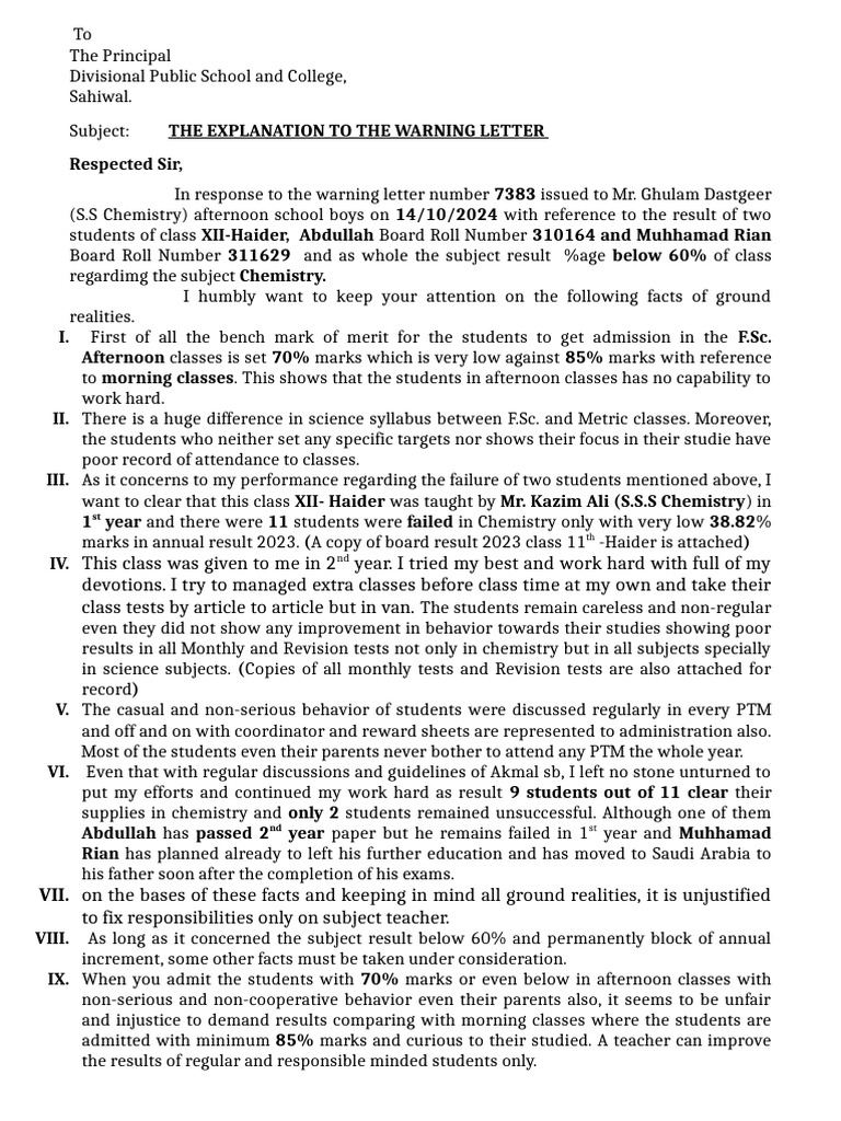 THE EXPLANATION TO THE WARNING LETTER | PDF