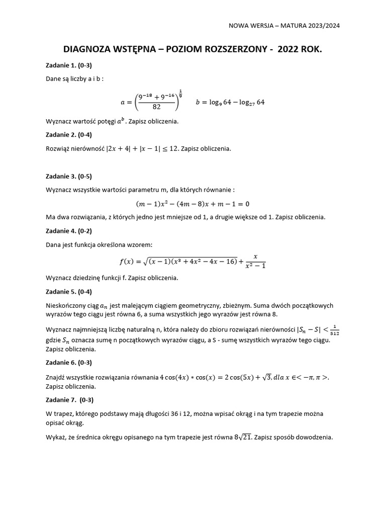 Diagnoza Wstępna | PDF