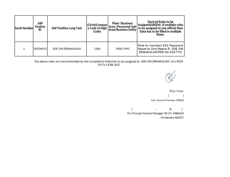 Zrole ESS Password Reset | PDF
