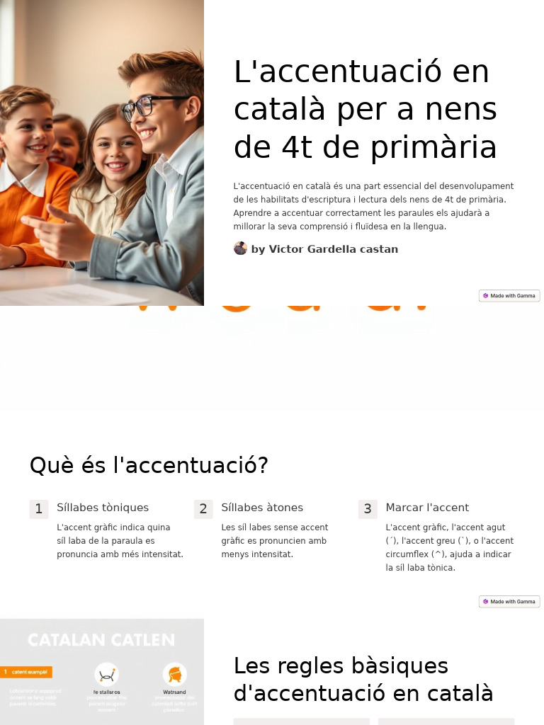 Laccentuacio en Catala Per A Nens de 4t de Primaria | PDF