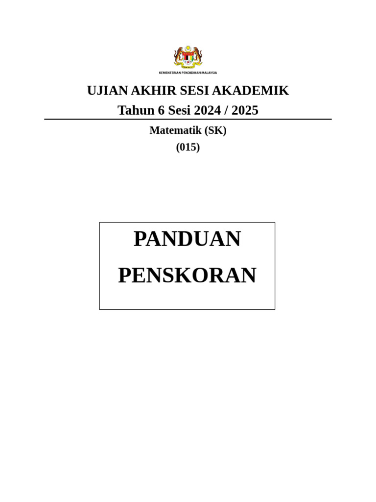 Panduan Penskoran | PDF