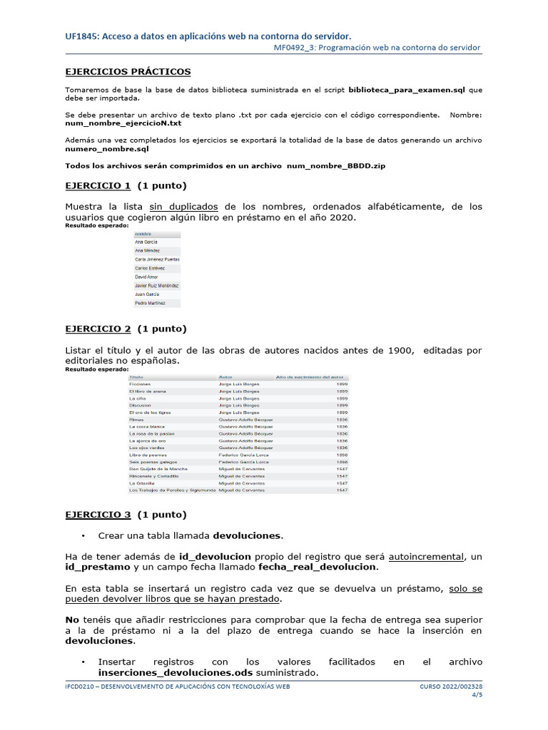 Enunciados Ejercicios - Mysql | PDF | SQL | Datos de computadora