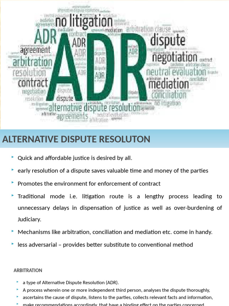 ADR | PDF | Mediation | Arbitration