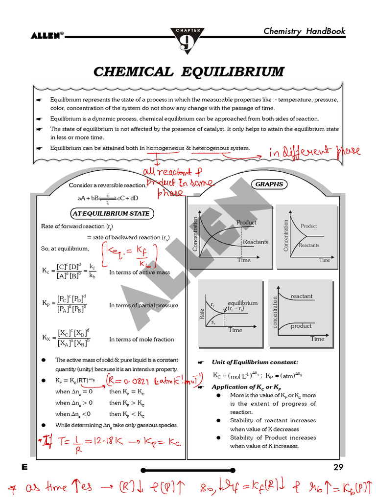 Allen: Chemical Equilibrium | PDF | Chemical Equilibrium | Chemical ...