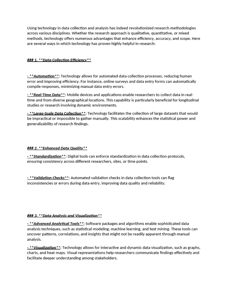 Using technology in data collection and analysis | PDF | Data | Data Analysis