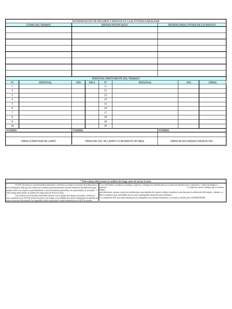 Formato Ast Parte 2 | PDF | Documento de identidad | Seguridad y salud ...