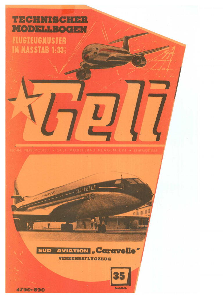 Sud Aviation Caravelle Paper Model Geli | PDF
