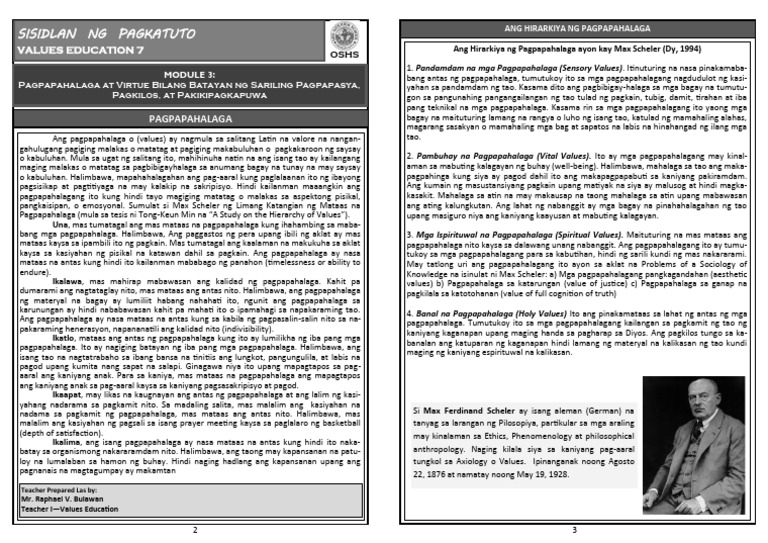 VAL-ED-SISIDLAN-MODULE-3 | PDF