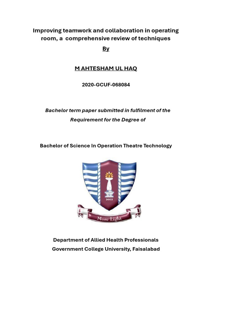 Ahtesham Final Research 1 1 | PDF | Surgery | Leadership