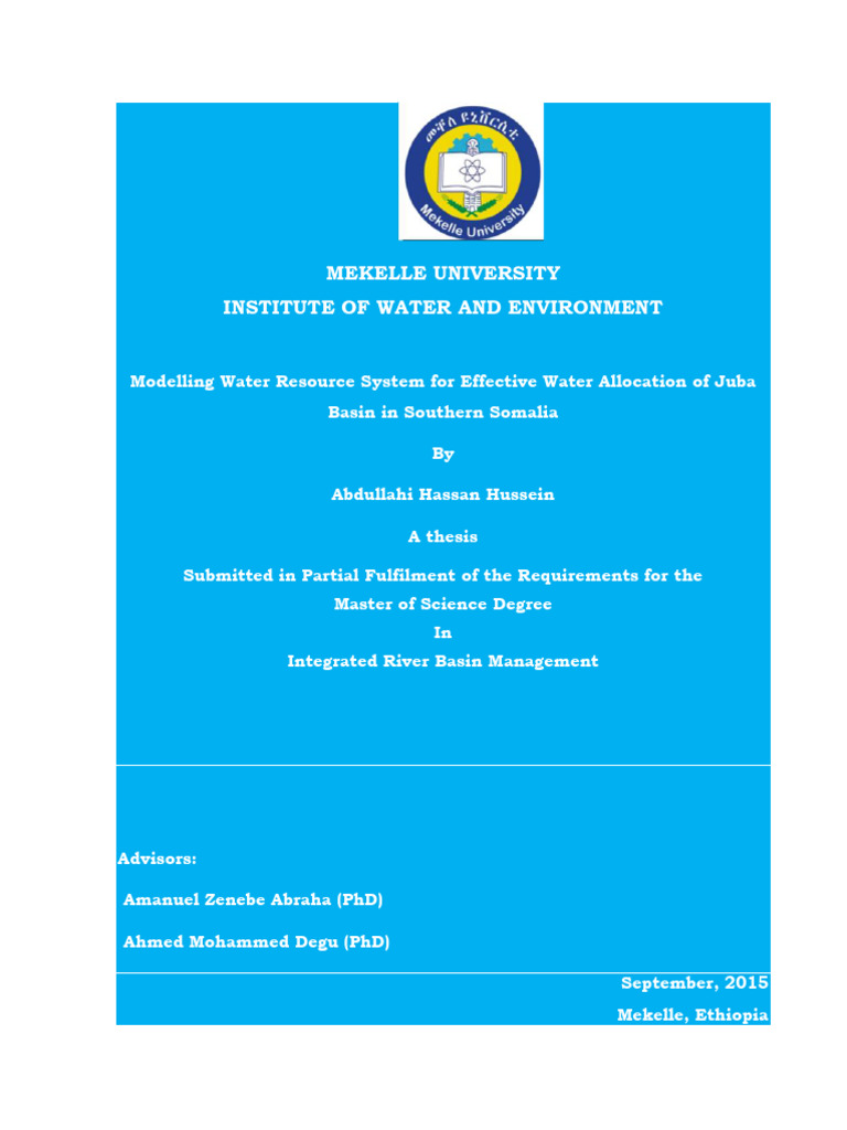 Abdullahi Thesis | PDF | Water Resources | Water Scarcity