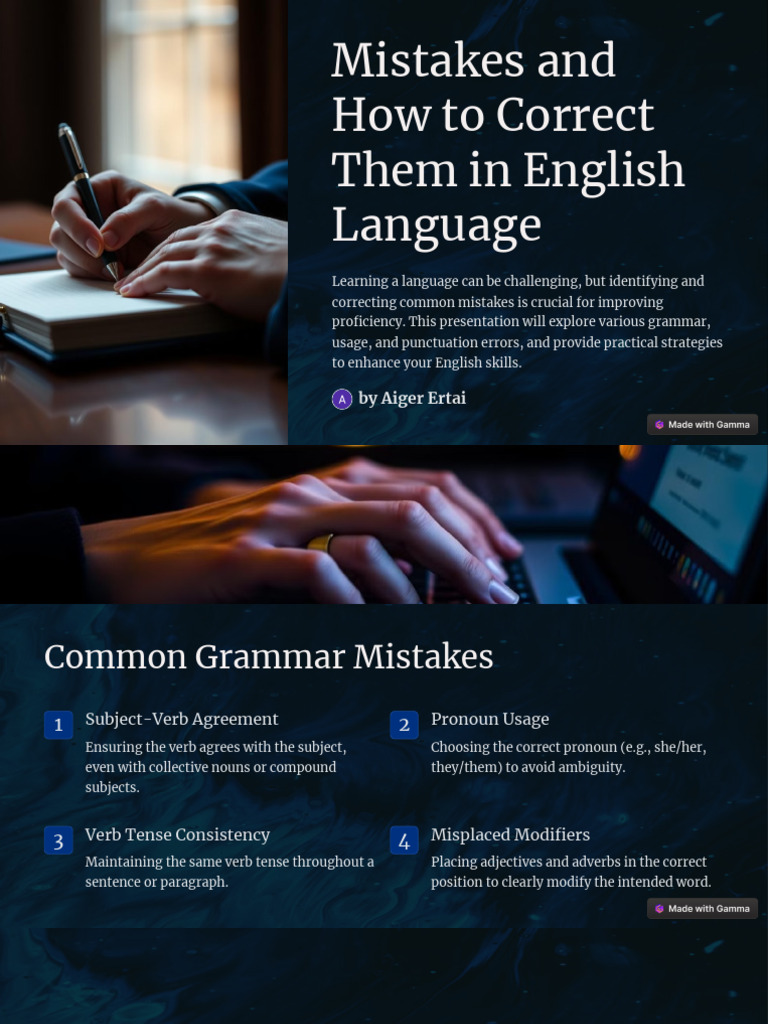 Mistakes and How To Correct Them in English Language | PDF | Verb ...