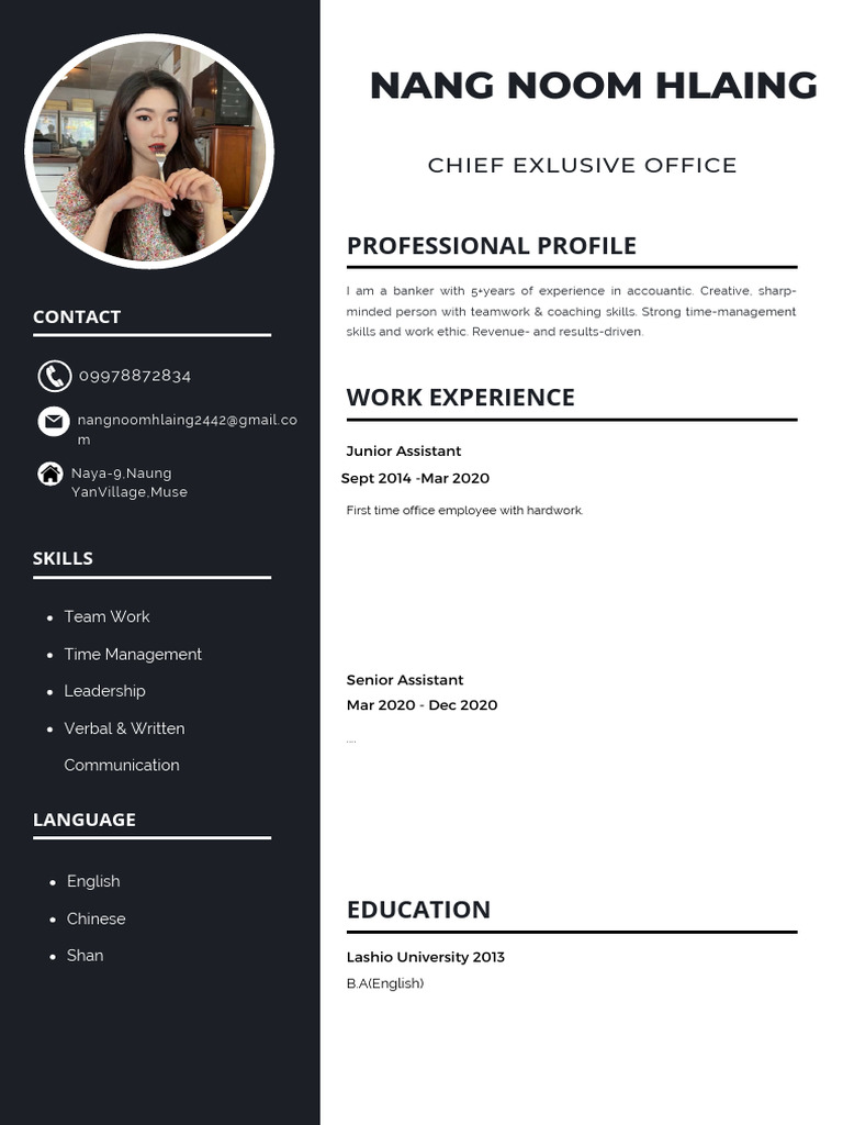 White Black Simple Resume Template | PDF