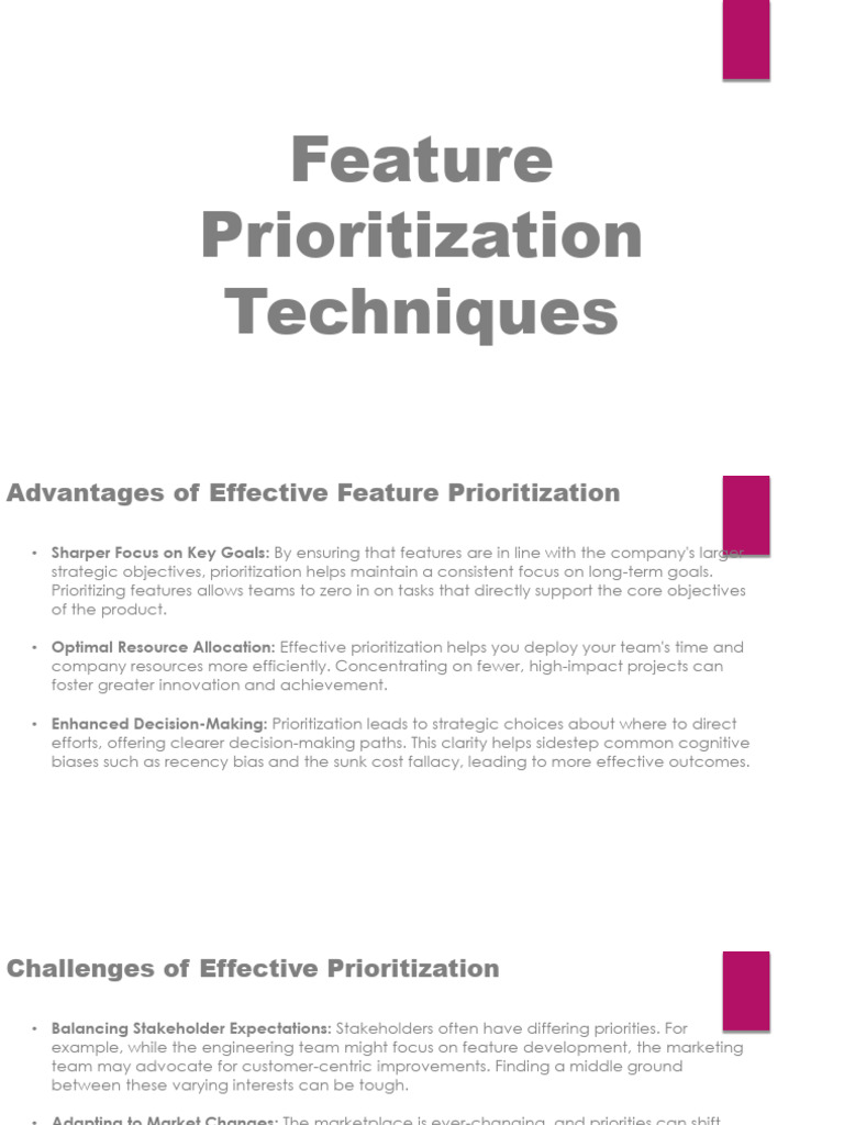 Product Prioritization Techniques | PDF | Feasibility Study | Customer ...
