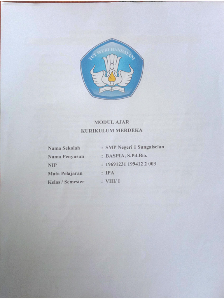 Modul Ajar IPA Kelas 8 | PDF