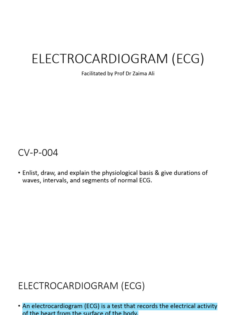 Cardiac CV P 004 9th Lectuure | PDF | Electrocardiography | Heart