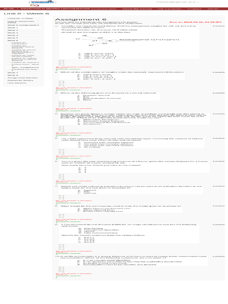 Week 6 Prev & Current Assignments | PDF | Artificial Neural Network ...