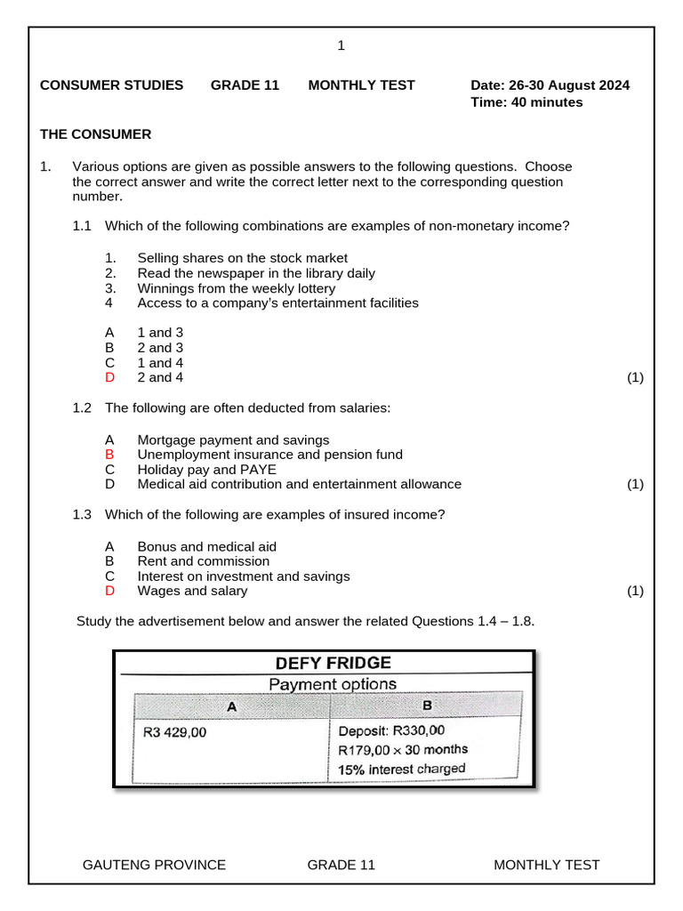 The Consumer Grade 11 August Montly Test 2024 - MG | PDF | Credit Card ... The Consumer Grade 11 August Montly Test 2024 - MG | PDF | Credit Card ...