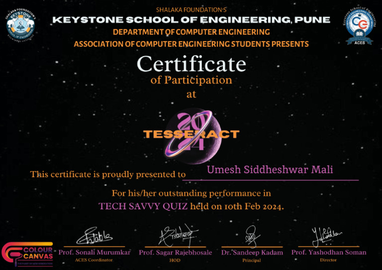 Tech Savvy Quiz Certificate | PDF