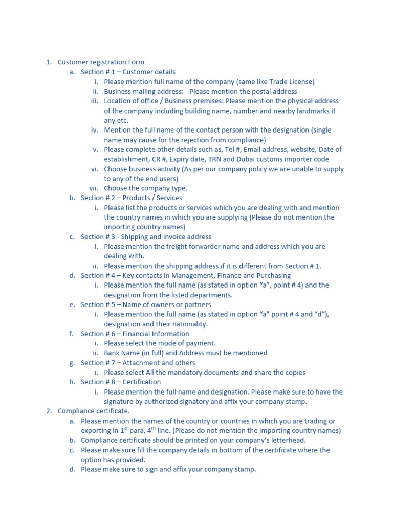 Instruction for Registration docs | PDF | Signature