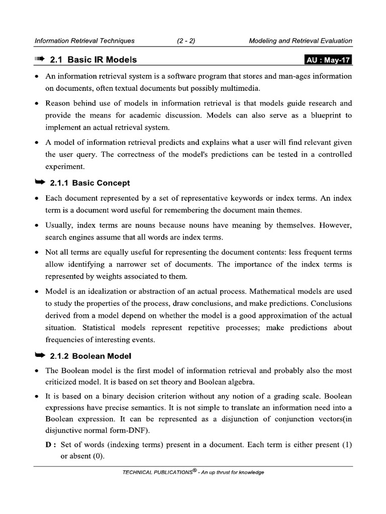 Boolean And Vector Models Pdf