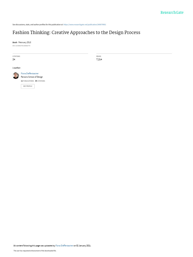 Fashion Thinking First Edition | PDF | Liberal Arts Education | Cognition